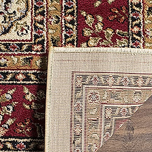 SAFAVIEH Lyndhurst Collection Area Rug - 9' x 12', Ivory & Red, Traditional Oriental Design, Non-Shedding & Easy Care, Ideal for High Traffic Areas in Living Room, Bedroom (LNH331A)