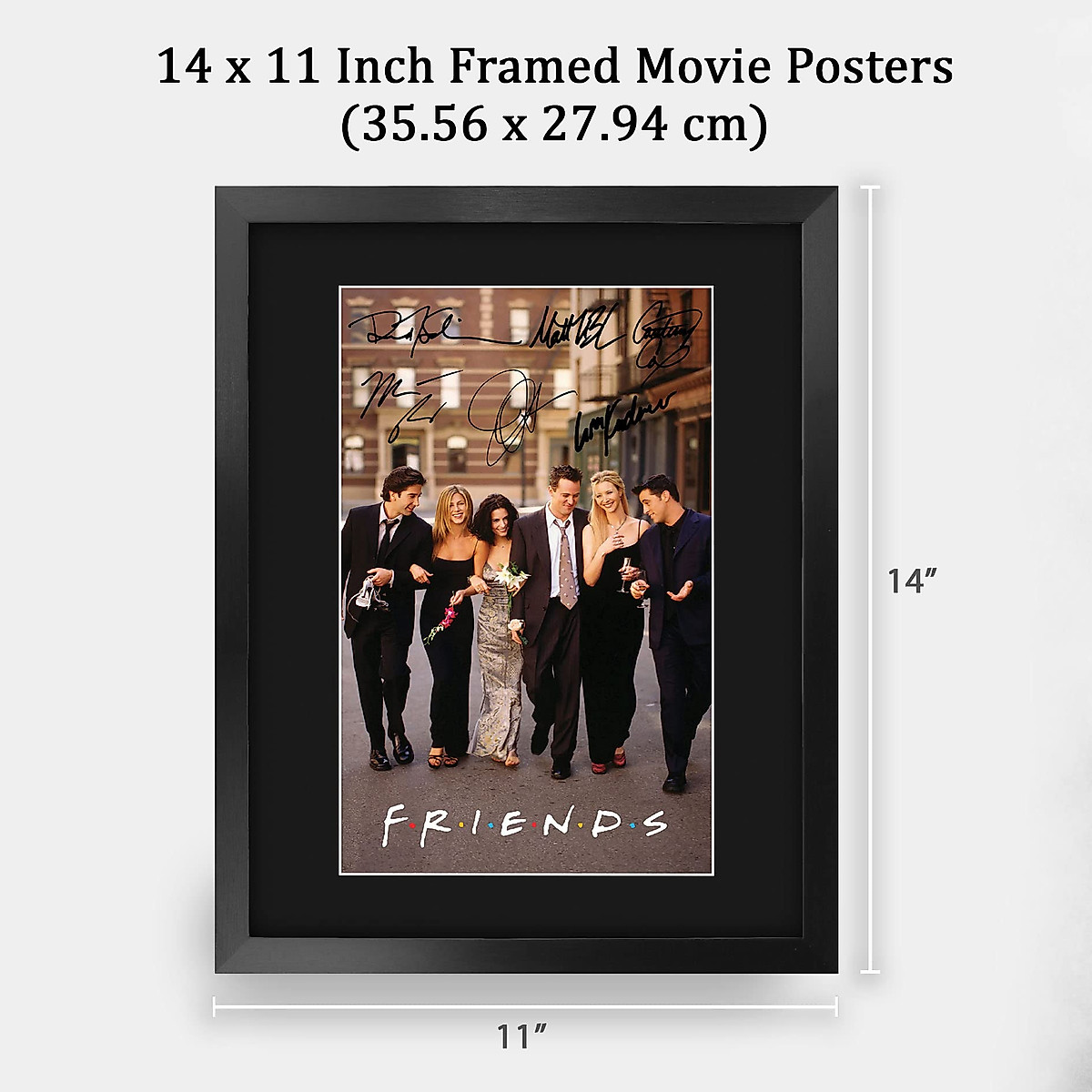 HWC Trading Framed 11" x 14" Print - Friends TV Show Poster Signed Gift Mounted Printed Autograph Gifts Photo Picture Display