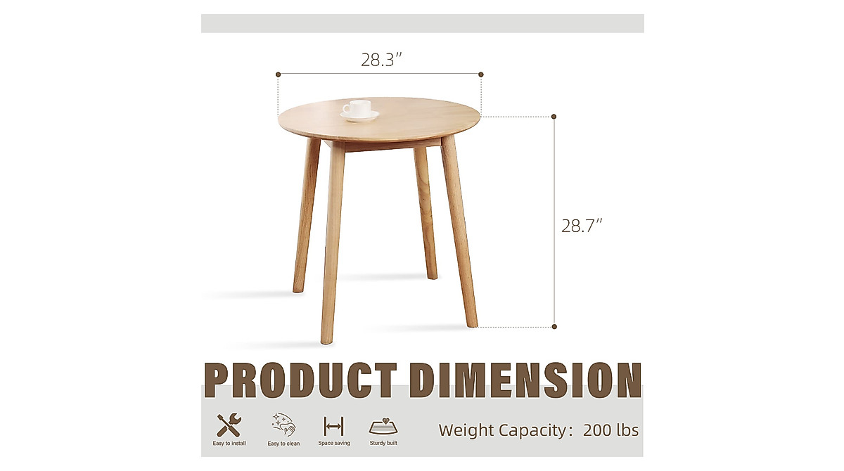 Small Round Dining Table for 2 - Space-Saving Design