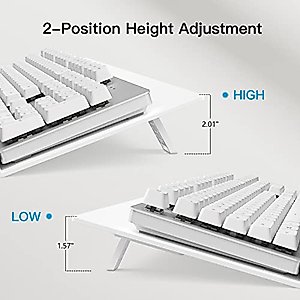 HUANUO Keyboard Stand for Desk, Ergonomic Typing Keyboard Riser with 2 Height Adjustable, Premium Acrylic Computer Keyboard Holder Keyboard Tray with Desktop Whiteboard Function & Non-Slip Pads, White