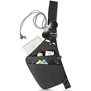 BIMHHUSE Sling Bag Light Thin Chest Shoulder Bag Casual Daypack Shoulder Crossbody Lightweight Anti Theft Outdoor Travel Hiking Bag (1.0 Black, Small)