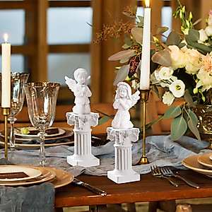 generic 5pcs White Roman Pillar Statues Greek Columns Candle Holder Mini Resin Roman Pillar Statue Resin Candlestick Stand Wedding Table Decoration Home Garden 3X6.5CM 2S140C7PLP1138Y0UI