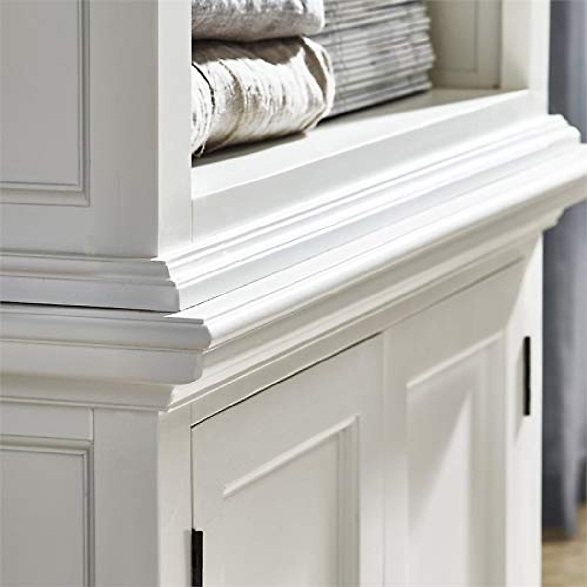 Beaumont Lane Wood 4 Shelved Bookcase with Storage in Pure White