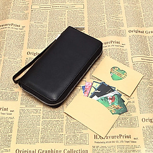 OIDERY Women Large Capacity Credit Card Wallet RFID Blocking with Removable Wristlet