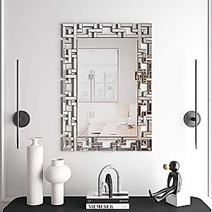 Art Decorative Wall Mirrors Large Grecian Venetian Mirror for Hotel Home Vanity Sliver Mirror (27.5" W x39.5 H)