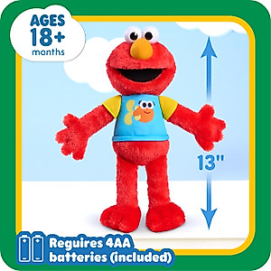 SESAME STREET 13-inch Sing-Along Plush Elmo with Lights and Sounds, Super-Soft and Huggable, Kids Toys for Ages 18 Month by Just Play