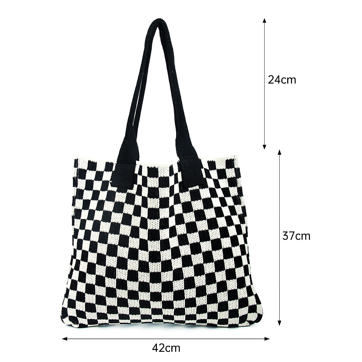 Stizimn Crochet Bags for Women Summer Beach Tote Bag Large Capacity Shoulder Bag Aesthetic Hobo Bag Knit Bag Hippie Bag (Black-C)