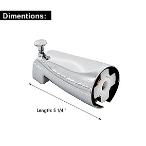 Slip Fit Tub Spout with Pull-Up Diverter for 1/2 inch Copper Tube, Chrome