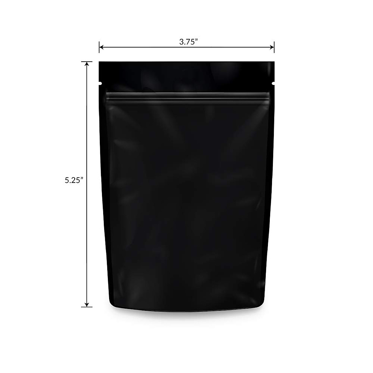 Loud Lock Mylar Bags Smell Proof -1000 Count (Black, 1/8 Ounce 5.25"x3.75") - 6mil Thickness Packaging Bags - Mylar Bags For Food Storage - Resealable Bags