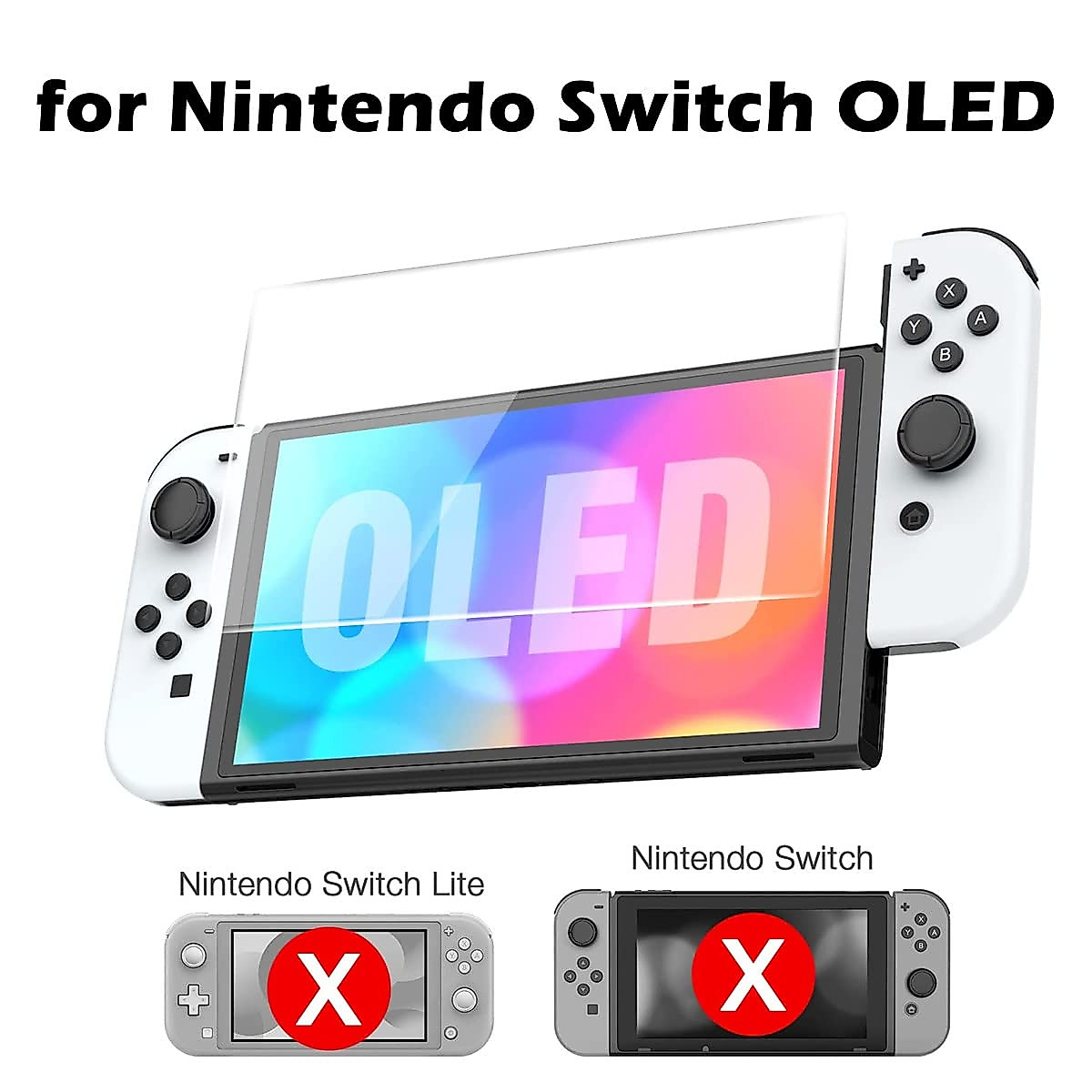 AISELAN for Nintendo Switch - OLED 2021 Clear Screen Protecotr Tempered Glass, [2 Pcs] Ultra Thin Anti-Scratch Easy to Install Screen Protective Flim for Nintendo Switch - OLED 2021 (7 inch)