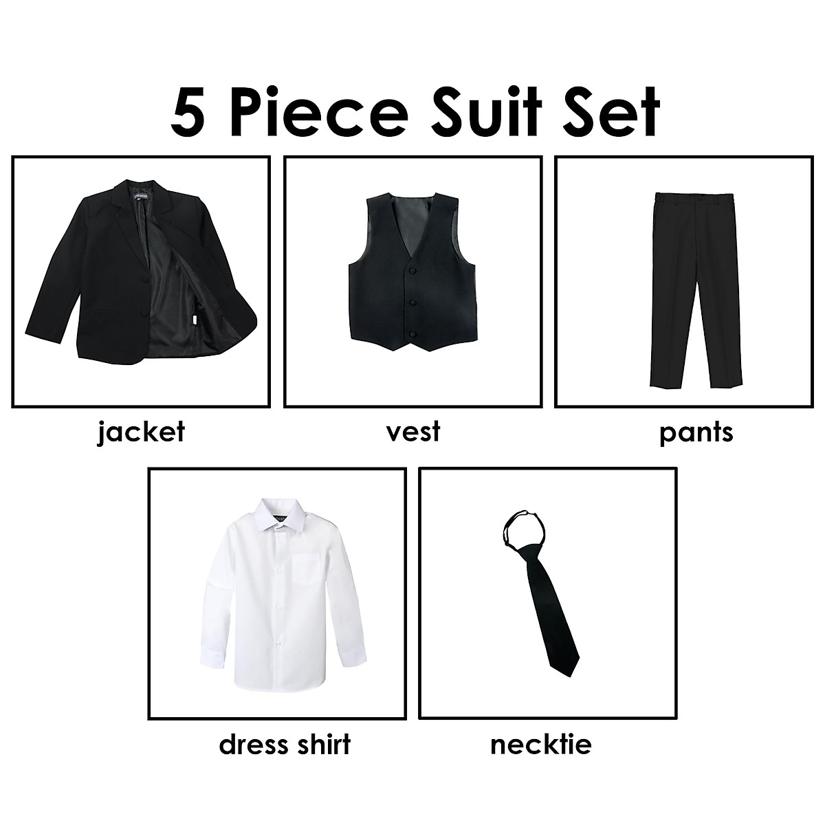 Spring Notion Baby Boys' Classic Fit Formal Black Dress Suit Set 6M (Small)