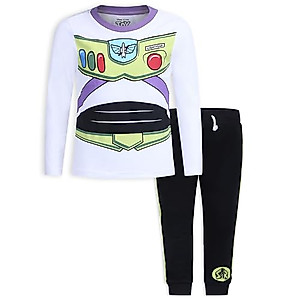 Disney Toy Story Woody and Buzz Lightyear Boys Long Sleeve Shirt and Pants Set for Toddler and Little Kids