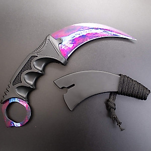 WeTop Karambit Knife, Stainless Steel Fixed Blade Tactical Knife, CS-GO for Hunting Camping Fishing and Field Survival, with Sheath and Cord