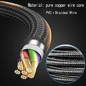 FAAEAL Replacement Upgrade Cable for Sennheiser Momentum 2.0/1.0, HD1,HD 4.50 SE, HD 450BT, HD 4.40, HD 4.30G Headphones,in-line Mic Control Headphone Cord Works on iOS/Android 4.9ft(with mic)