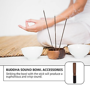 ARTIBETTER Singing Bowl Mallet 13CM Tibetan Singing Bowl Striker Sound Bowl Stick Wooden Buddha Sound Bowl Mallet For Meditation Yoga Relaxation Mindfulness Bowls Brown