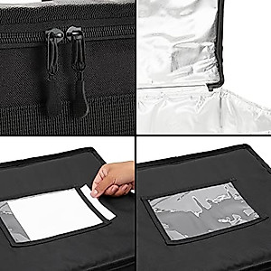 Stockroom Plus Commercial Insulated Food Delivery Bag with Handles and Zipper Top for Hot and Cold Food Delivery (XL 16x15.6x13.2 in, Black)