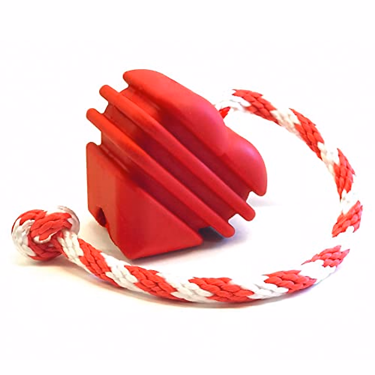 SodaPup MuttsKickButt Heart on a String – Durable Dog Tug Toy, Chew Toy, & Treat Dispenser Made in USA from Non-Toxic, Pet-Safe, Food Safe Natural Rubber for Bonding, Exercise, Training, & More