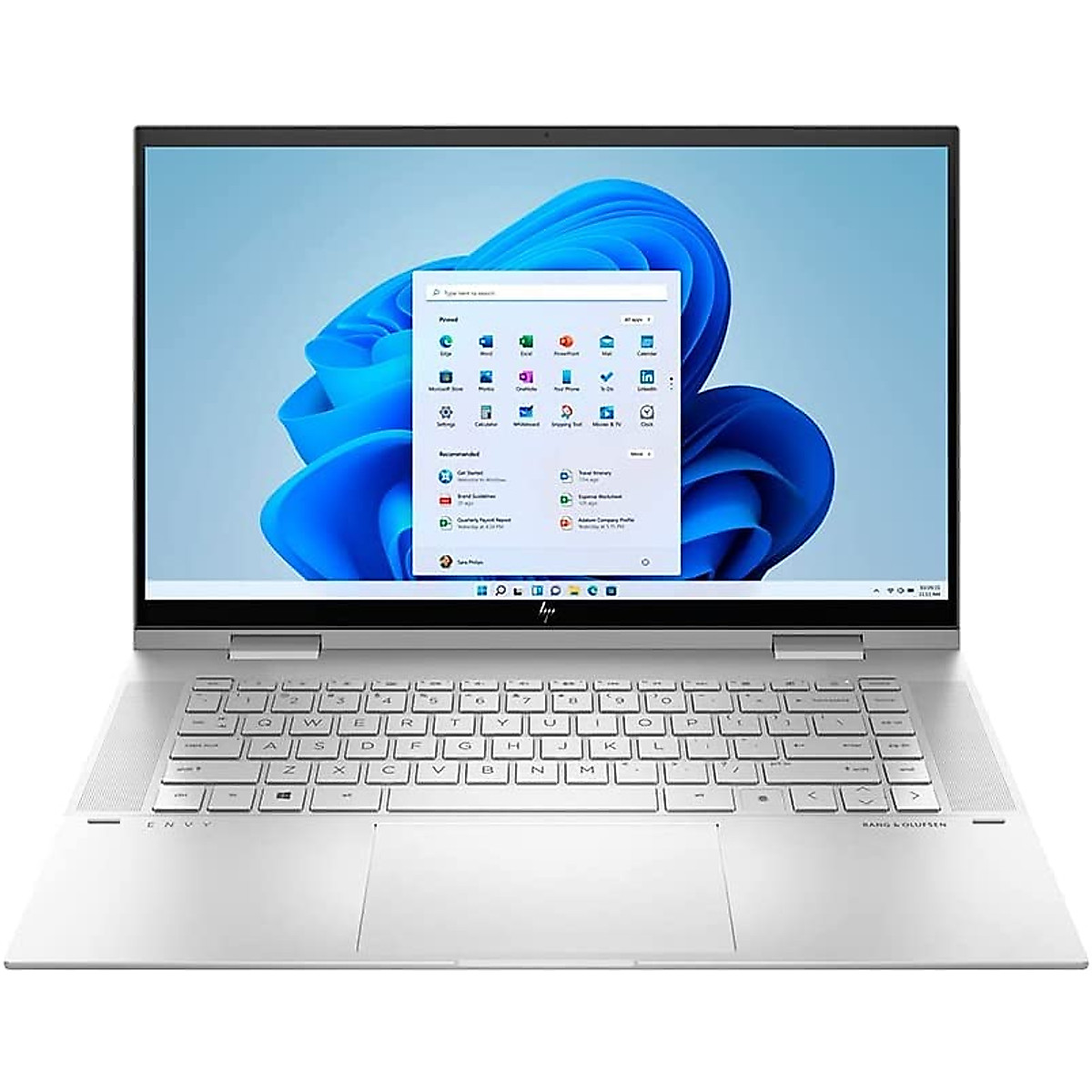 HP 2022 Envy x360 2-in-1 15.6" FHD Touchscreen Laptop Computer, Intel Core i5-1135G7, 16GB RAM, 512GB PCIe SSD, Backlit Keyboard, Iris Xe Graphics, HD Webcam, Win 11, Silver, 32GB Snow Bell USB Card