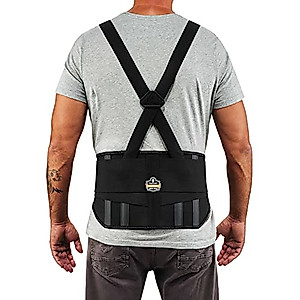 Ergodyne - 11103 ProFlex 1600 Back Support Brace, 9" Extended Support, High Cut Front For Mobility, Medium,Black