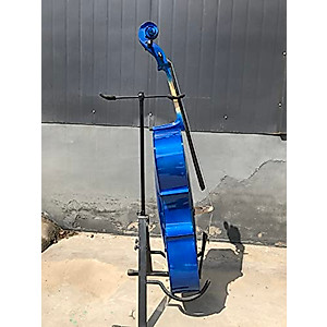Yinfente advance Cello 4/4 Solid Maple Spruce wood Ebony Cello Parts hand made cello With Cello Bag Bow Black Violincello (blue)