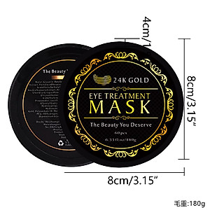 Under Eye Gold Eye Gel for Puffy Eyes Eye Pads for Dark Circles Under Eye Bags Anti Wrinkle Moisturizing Improves Elasticity 5ml Mascara Remover for Sensitive Eyes (Black, One Size)