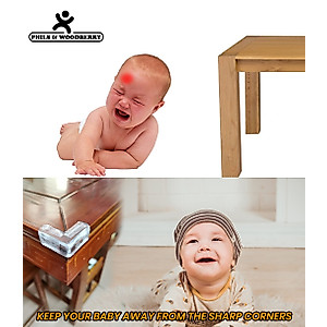 P&W Corner Protector, 2 Shapes, 12 and 20 Packs, Clear Soft Silicone, Residual Free Adhesive,Baby proofing, Child Safety, Furniture Safety, Home Protection.(Round Shaped, Standard (12pack))