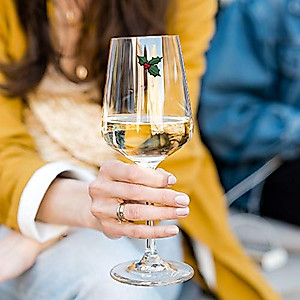 Christmas Holiday Magnetic Wine Glass Charms & Cocktail Markers Set of 12 - Great Christmas Hostess Gift or Stocking Stuffer