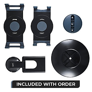 Aidata Tablet Stand - Compatible with iPad, iPad Mini, and Most 6-Inch-13-Inch Tablets, Adjustable Commercial POS Holder with 360-Degree Swivel, for Retail, Classroom, Business, and Home, Black