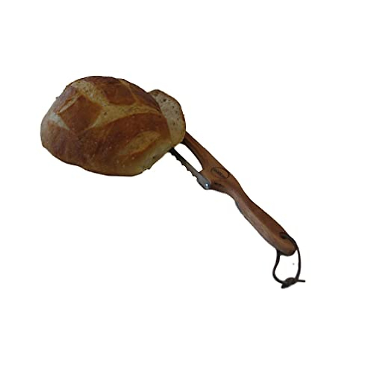 BREAD SLICER ISLICE.ca Serrated Bread Knife - Solid Oak Bow Bread Cutter for Homemade Bread - 17 inch - Easy Grip Handle For Slicing Bagels, Sourdough Loaf, Baguette - Premium Kitchen Gift