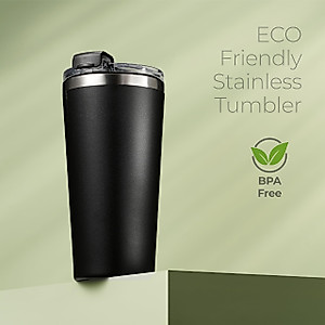 SIPX™ Triple-Insulated Tumblers - 16oz. Premium Modern Tumbler With Lid, insulated Cup Keeps Hot For 6 Hours, Stainless Steel Tumbler Made Of Sustainable Material, Coffee Travel Mug For Home & Office
