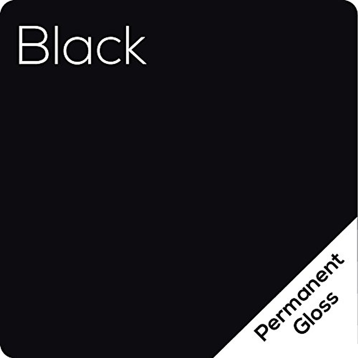 12.125" x 50ft Roll of Oracal 651 Black Craft Vinyl - On a 2.5" Core - Adhesive Vinyl for Cricut, Silhouette, and Cameo Cutters - Gloss Finish - Outdoor and Permanent