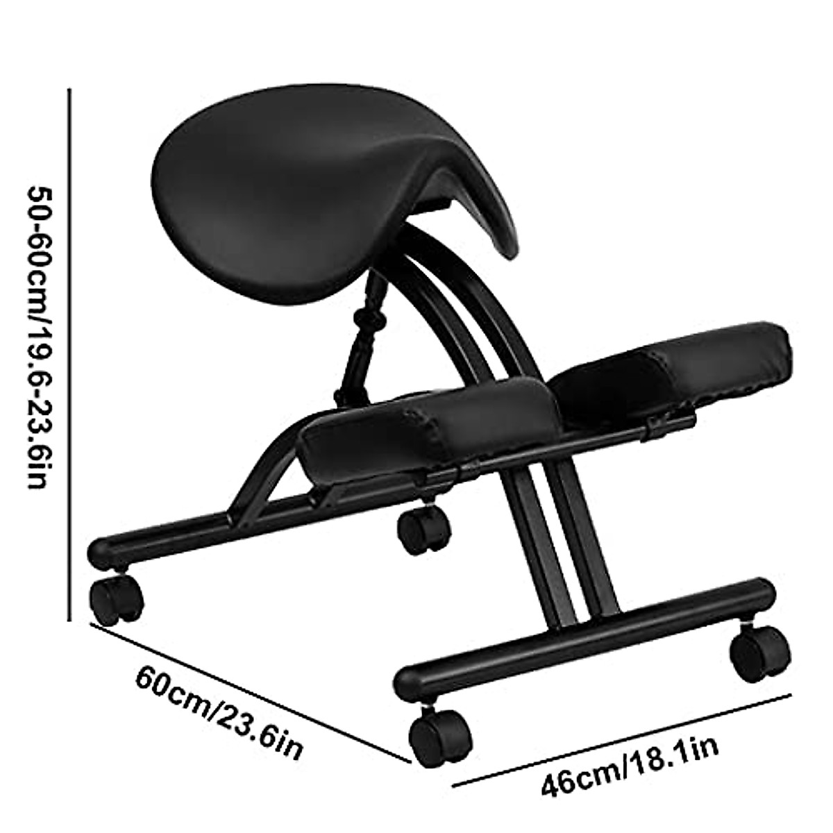 Kneeling Chairs Ergonomic Saddle Posture Correction Kneel Stool Home Office Chair Comfortable Computer Chair Relieving Back and Neck Pain (Size : 60×46×50cm)