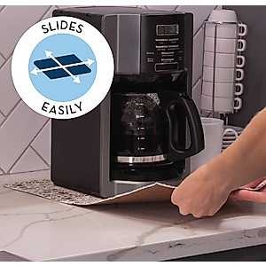 S&T INC. Coffee Mat, Absorbent Coffee Bar Mat for Coffee Maker and Espresso Machine, Coffee Maker Mat for Countertops, Typography Print, 12 in. x 18 in., 1 Pack