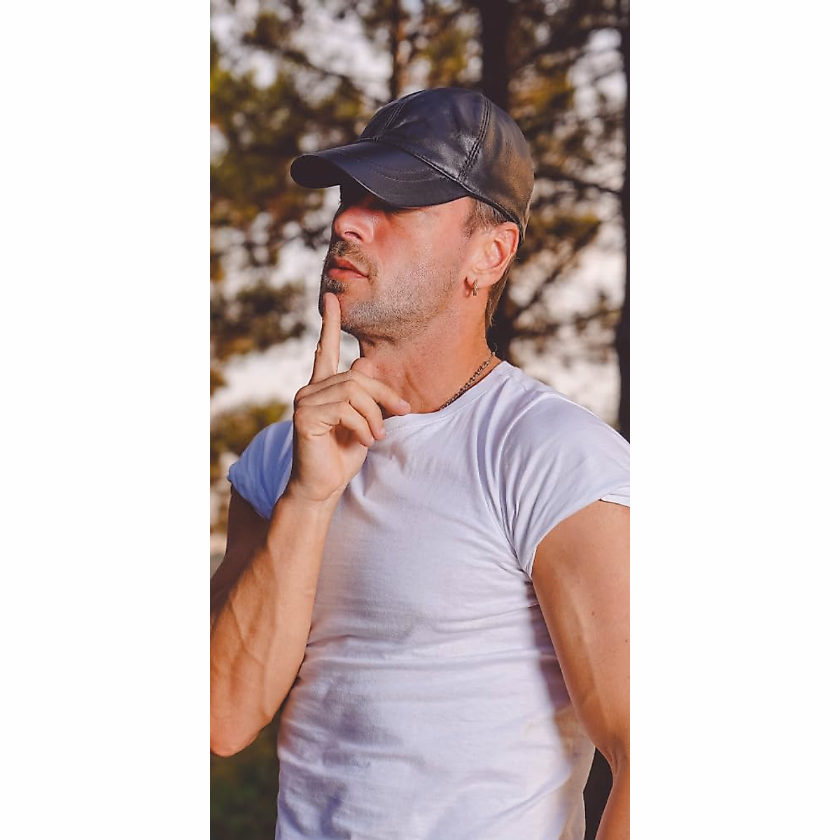 Mumcu's Leather Baseball Cap Sheepskin Adjustable Classic Referee Snapback Dad Hat (Classic Black)