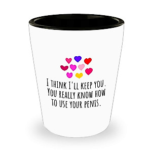 Sexy Adult Shot Glass - Valentine's Day - Anniversary Present - Birthday Gift For Him - Boyfriend or Husband - Know How To Use Your Penis
