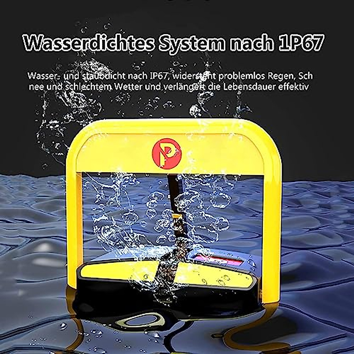 Parking Barrier Post Safety Bollard Remote Control Parking Lock, Automatic Barrier Alarmed Carport Tool Electric Parking Barrier, Mini Security Post for Driveways Carports, Parking Space Lock Folding