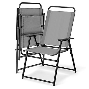 MAT EXPERT Folding Patio Chairs Set of 2, Portable Folding Chairs for Outside w/Metal Frame & High Back Support, Patio Lawn Chairs for Picnic, Camping, Beach, Backyard, Balcony, 330 lbs Capacity