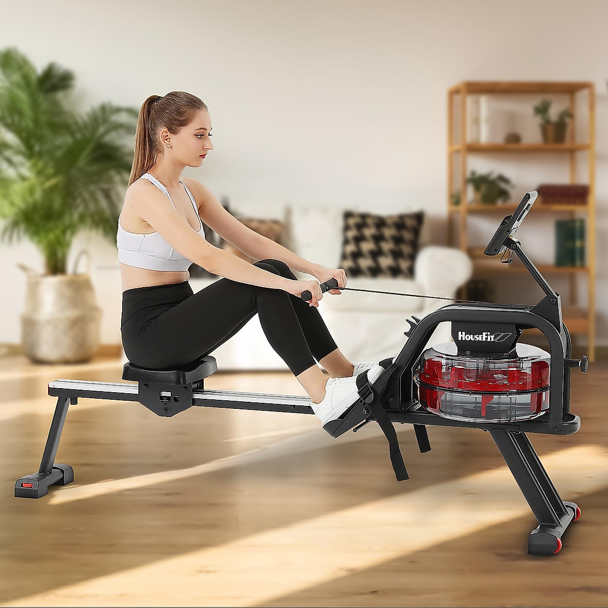 HouseFit Rowing Machine 300Lbs Weight Capacity for Home use 15-Level Magnetic Resistance Row Machine Exercise with LCD Display