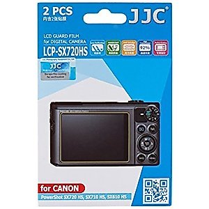 JJC LCP-SX720HS LCD Guard Screen Protector for Canon PowerShot SX720 HS SX710 HS SX610 HS SX620 HS, Canon SX720 HS LCD Screen Protector, Scratch Resistance, Anti-Smudge Coating (2 Pcs)