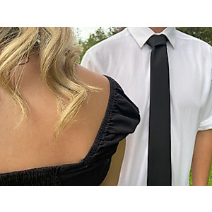 tiemart Matte Finish Tie, 3" Width (Black)