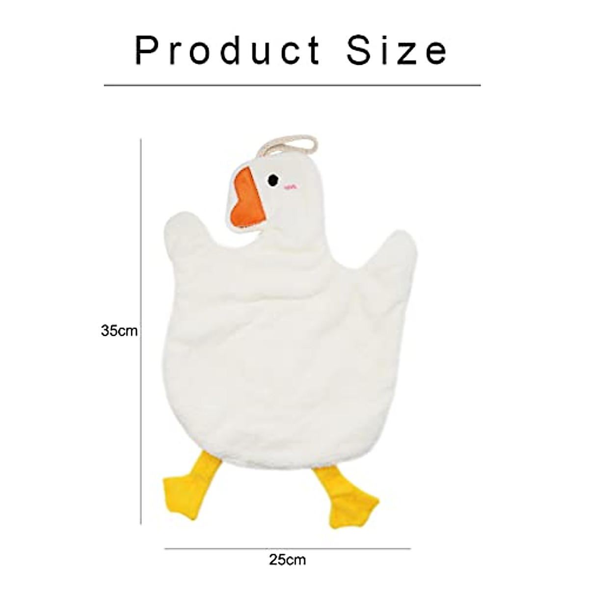 Cute Cartoon Animal Hand Towels, Funny Duck Hanging Hand Towel Soft Absorbent Microfiber Towels for Bathroom Kitchen Decoration (White)