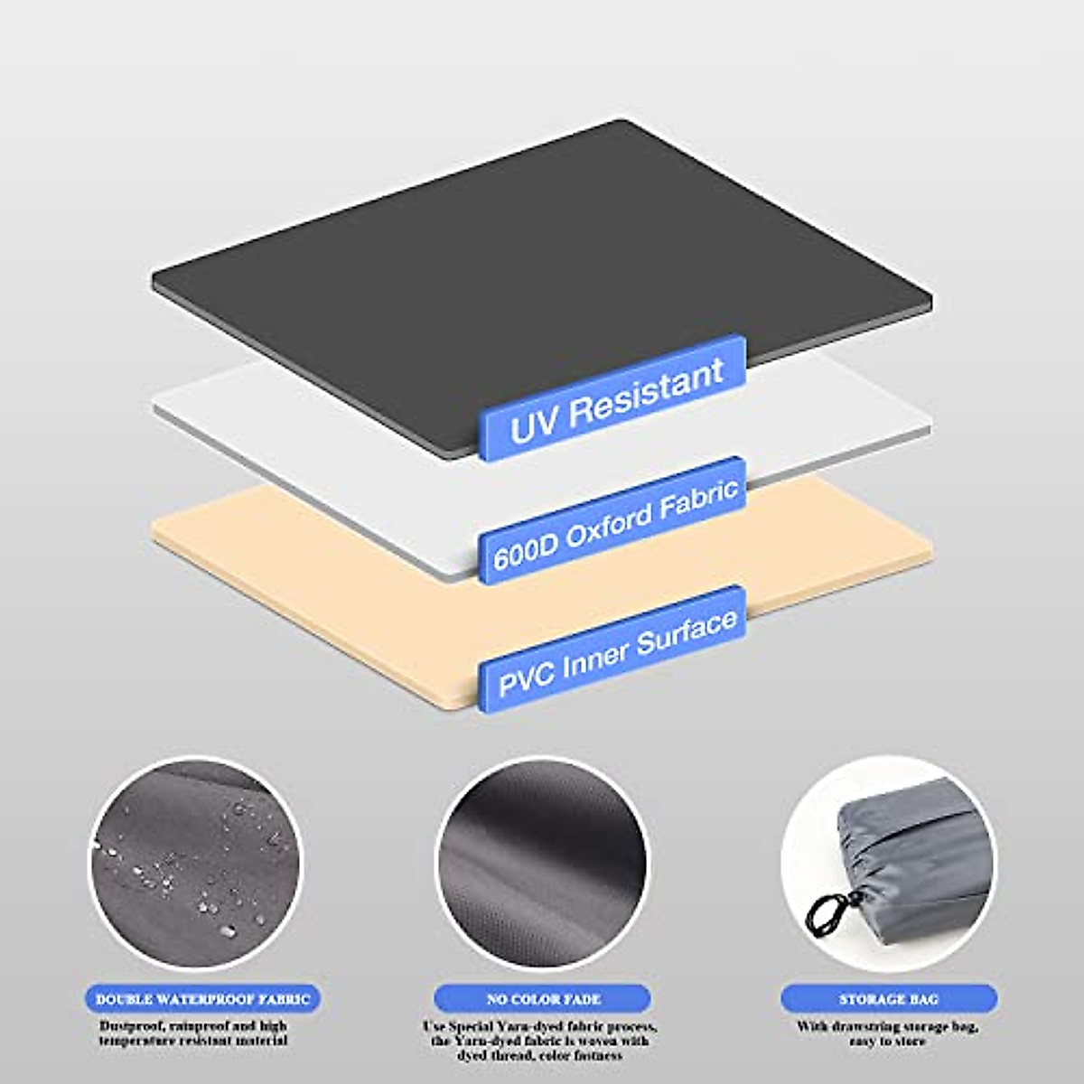 Cegsin Grill Cover, 58 Inch Waterproof BBQ Grill Cover, UV and Fade Resistant Gas Grill Cover, 600D Outdoor Eagle Wing Barbecue Gas Grill Cover Fits Grills of Weber Brinkman Char-Broil, Etc-Black