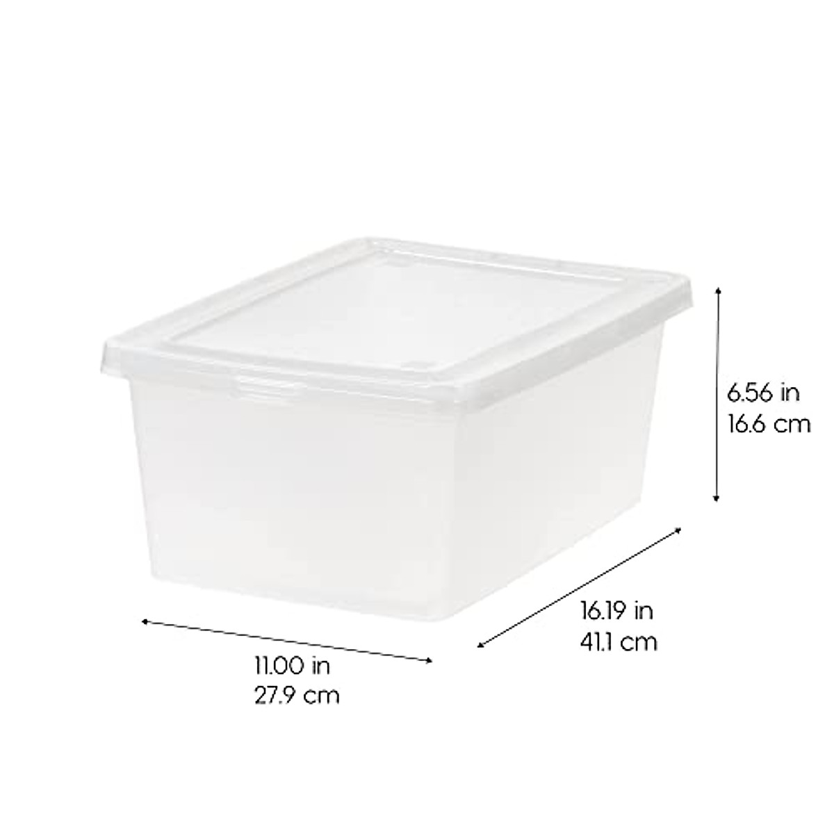 IRIS USA 15 Qt Clear Storage Box, BPA-Free Plastic Stackable Bin with Lid, 4 Pack, Containers to Organize Shoes and Closet Shelves, Classroom Organization Teacher Tools, Game Storage