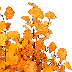 VGIA 6 Pcs Artificial Ginkgo Leaves Stems Fall Leaf Spray Flower Arrangement for Vase Silk Autumn Leaves Stems Fall Decorations for Room Kitchen Office