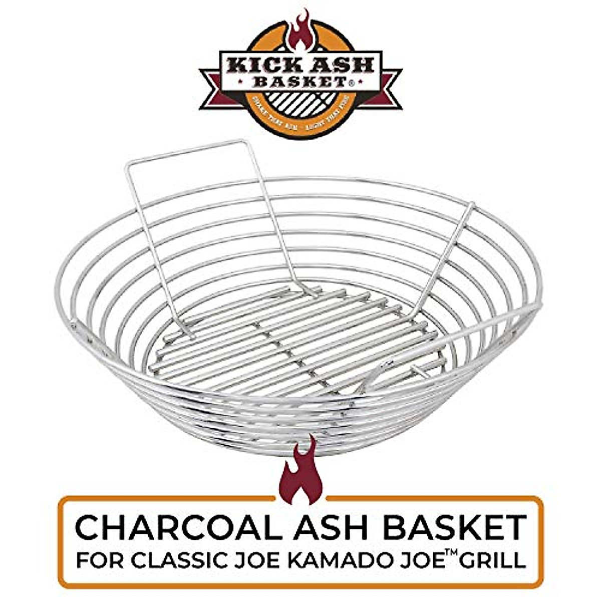 Kick Ash Basket Stainless Steel Charcoal Ash Basket for Kamado Joe Classic - Classic Kamado Grill Charcoal Basket Accessory - Designed in Wisconsin