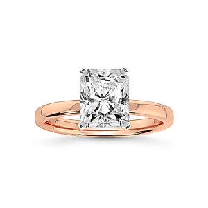 FRIENDLY DIAMONDS 3 Ct IGI Certified Radiant Shape Lab Grown Diamond Ring Women's Day Gift | 14K Or 18K in White, Yellow Or Rose Gold | Four-Prong Solitaire Ring | FG-VS1-VS2 Quality