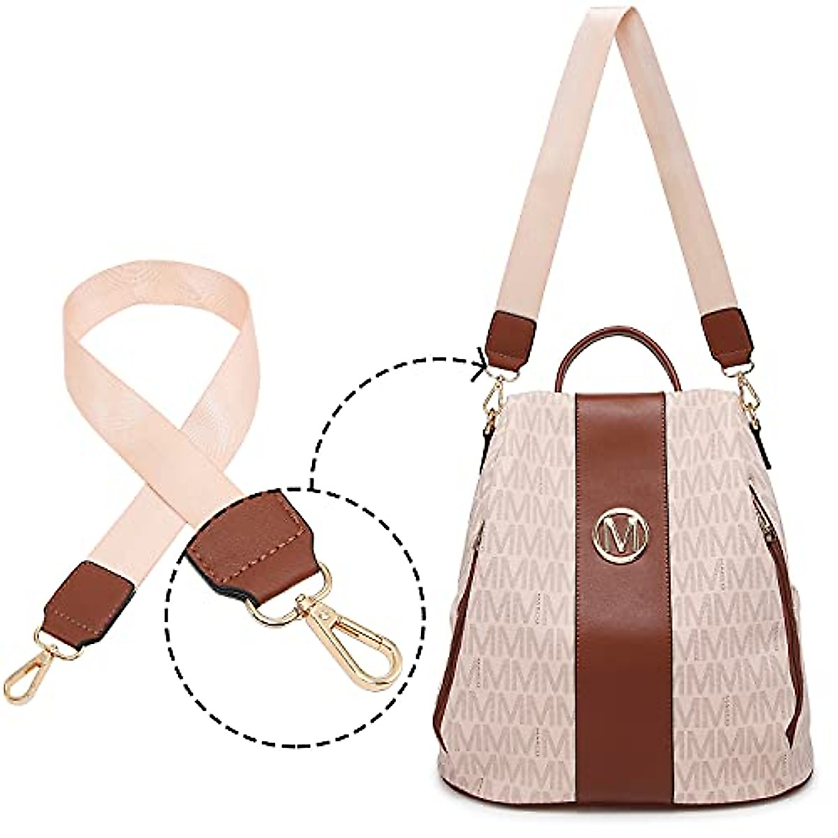 MKP Women Fashion Backpack Handbags with Matching Wallet