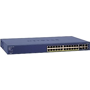 Netgear FS728TP-100NAS ProSafe 24-port 10/100 Smart Switch w/ 4 Gigabit Ports and 24 Ports PoE