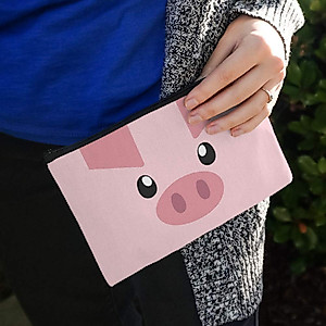 Pig Face Farm Animal Pencil Pen Organizer Zipper Pouch Case