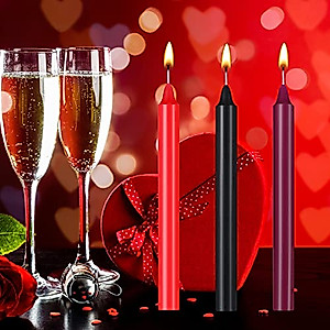 Coume 11 Pieces Low Temperature Candles Wax Play Candles Silk Blindfold Satin Eye Mask Romantic Candles Long Thin Drip Candles Silk Blindfolds